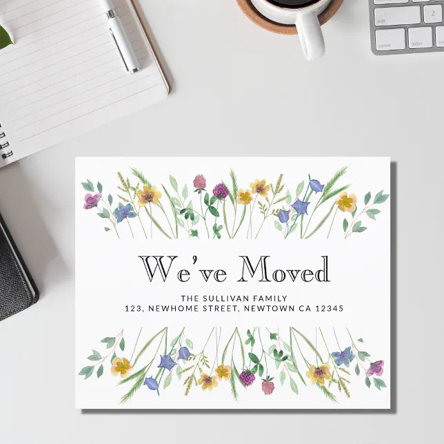 Budget We've Moved Floral Moving Announcement Card | Zazzle