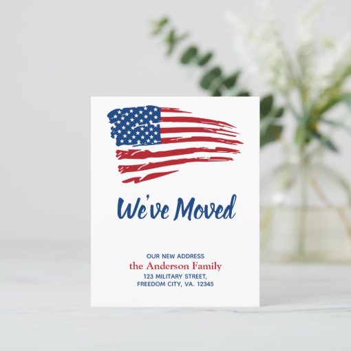 Budget We've Moved Patriotic American Flag Moving | Zazzle