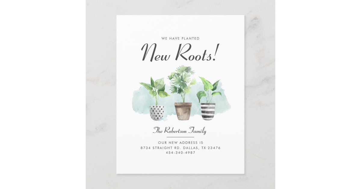Budget We've Planted New Roots Moving Announcement | Zazzle