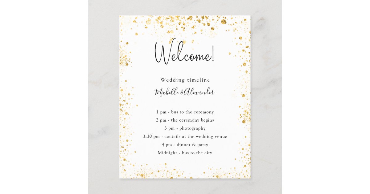 Budget white gold glitter wedding program details | Zazzle
