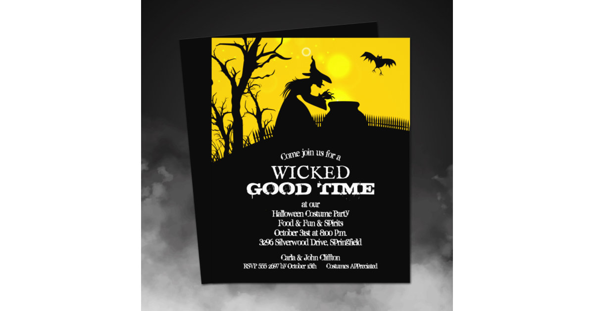 Budget Wicked Witch Halloween Invitations Flyer | Zazzle