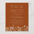 Budget Wildflower Petals & Prosecco Invitation Flyer | Zazzle