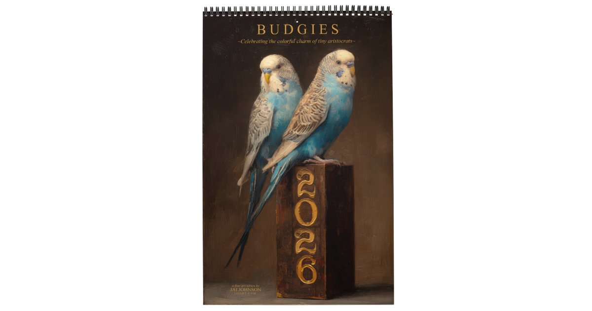 BUDGIES 2026 Parakeets Art Calendar | Zazzle