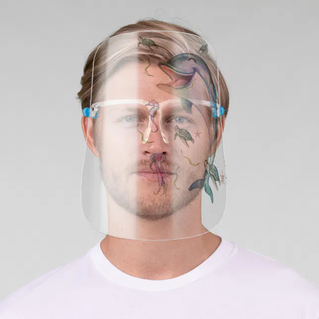Bueatiful Dolphin Under The Sea Ocean Life Face Shield | Zazzle