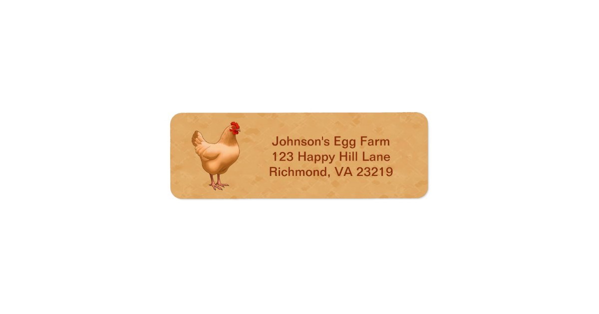 Buff Orpington Chicken Hen Label | Zazzle