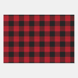 Buffalo Adventures Black and Red Plaid ID599 Wrapping Paper Sheets | Zazzle