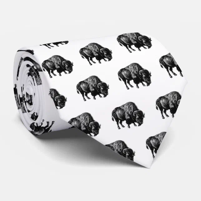Buffalo American Bison Neck Tie | Zazzle