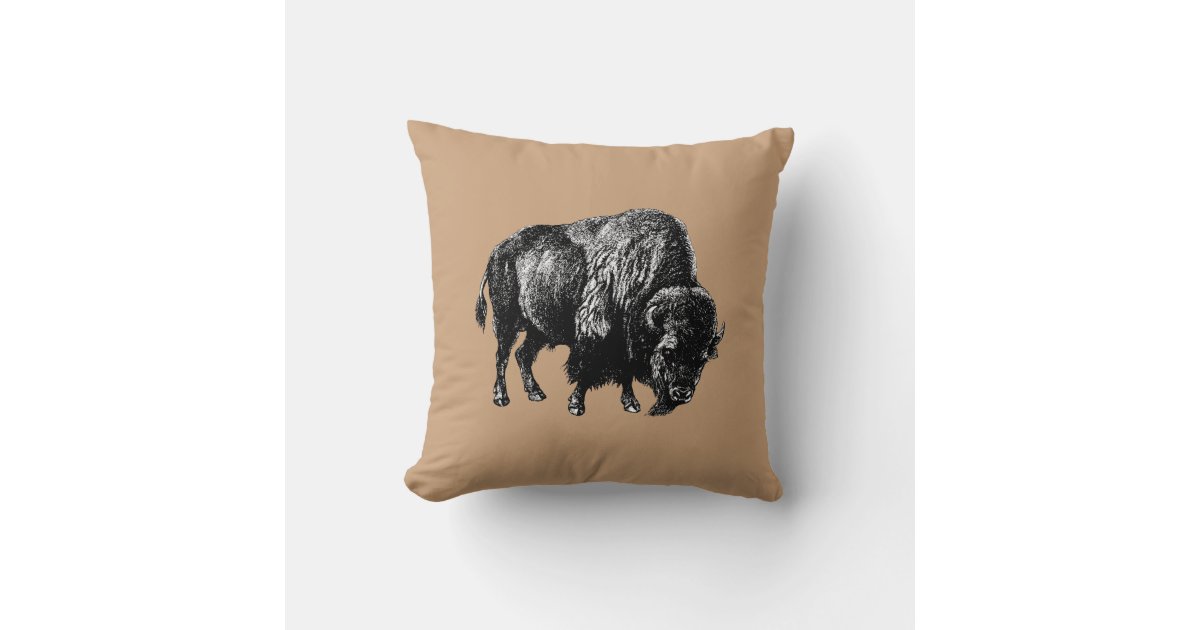 Buffalo American Bison Throw Pillow | Zazzle
