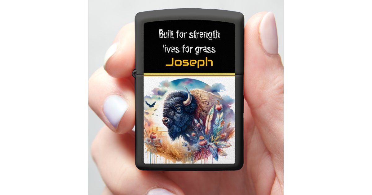 Buffalo Basking in the Golden Hues of Twilight Zippo Lighter | Zazzle