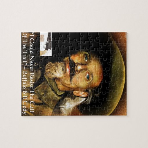 Buffalo Bill Cody His Gun & Quote Gifts & Cards Jigsaw Puzzle | Zazzle