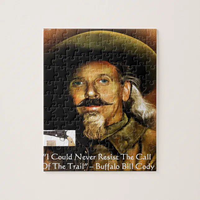 Buffalo Bill Cody His Gun & Quote Gifts & Cards Jigsaw Puzzle | Zazzle