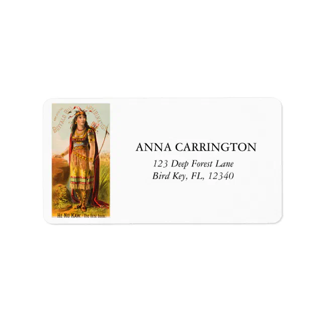 Buffalo Bill Handsomest Indian Maiden 1880s Label | Zazzle
