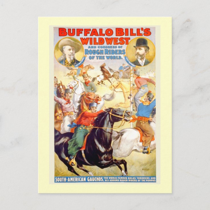 Buffalo Bill Wild West Show Poster Apparel, Gifts Postcard | Zazzle
