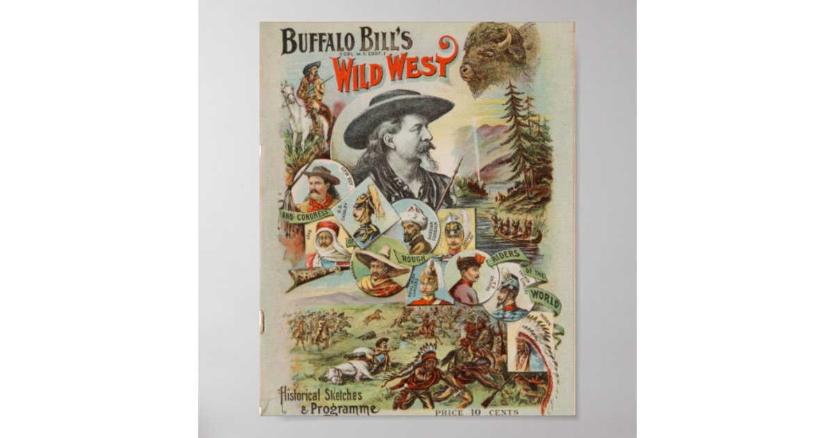 Buffalo Bills Wild West Show 1893 Vintage Ad Poster | Zazzle