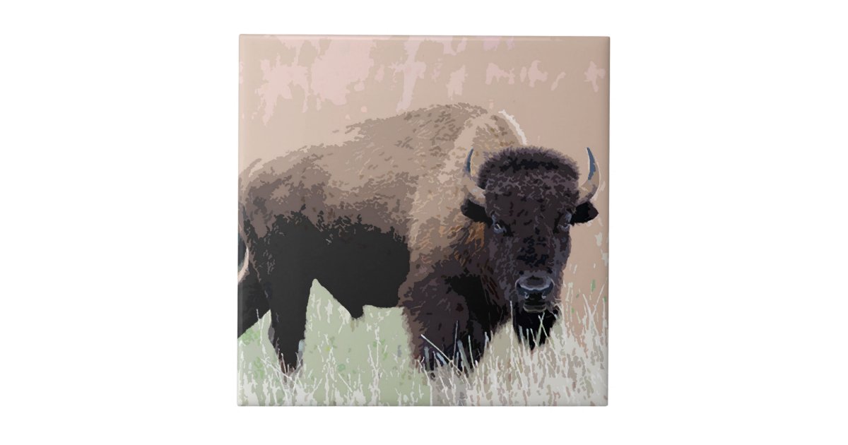 Buffalo / Bison Ceramic Tile | Zazzle