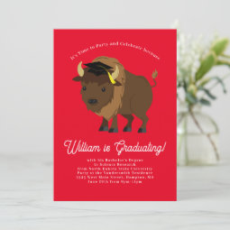 Buffalo Bison Graduation Party Invitation | Zazzle