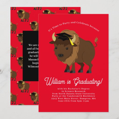 Buffalo Bison Graduation Party Invitation | Zazzle