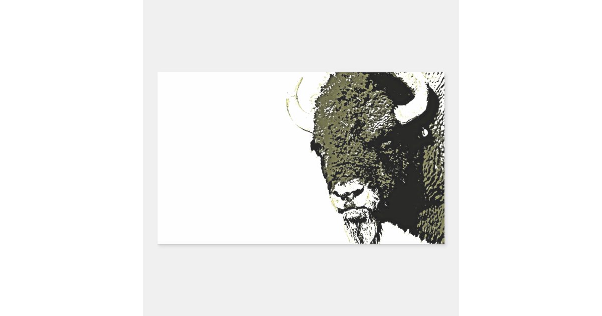 Buffalo - Bison Rectangular Sticker | Zazzle
