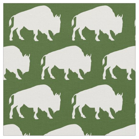 Cute Buffalo Bison Cartoon Kids Fabric | Zazzle