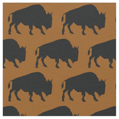 Buffalo Bison Silhouettes Pink Fabric | Zazzle