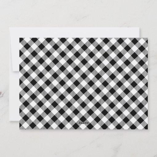 Buffalo Black and White Plaid Photo Holiday Card | Zazzle