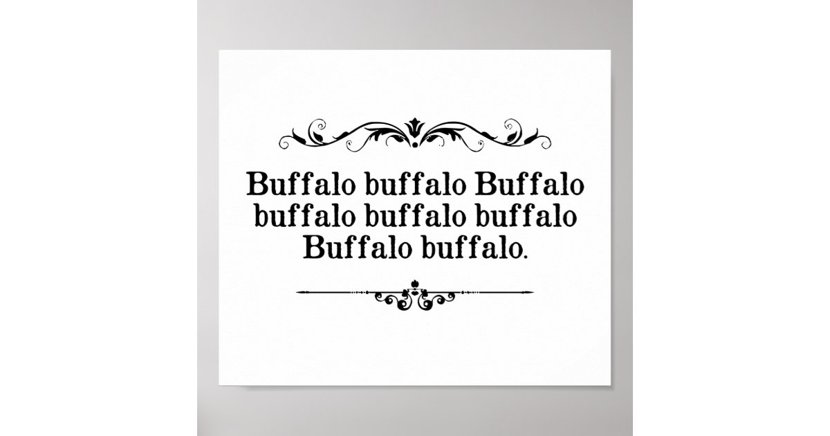 Buffalo Buffalo Sentence Poster | Zazzle