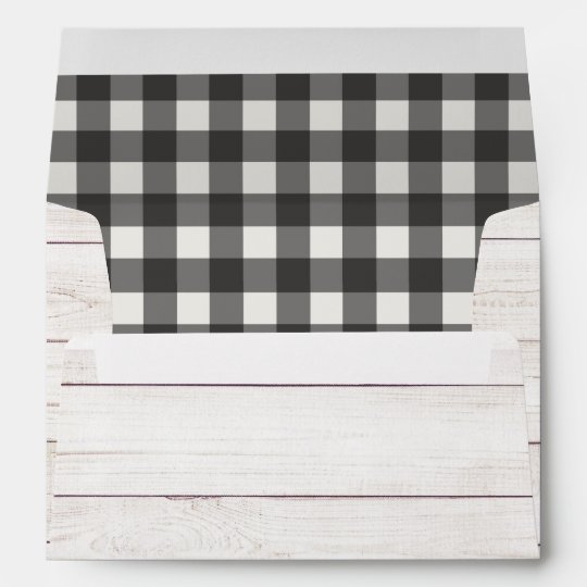 Buffalo Check and Shiplap | Rustic Farmhouse Envelope | Zazzle.com