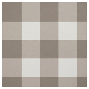 Gingham Plaid Cream Beige Checkered Pattern Fabric | Zazzle