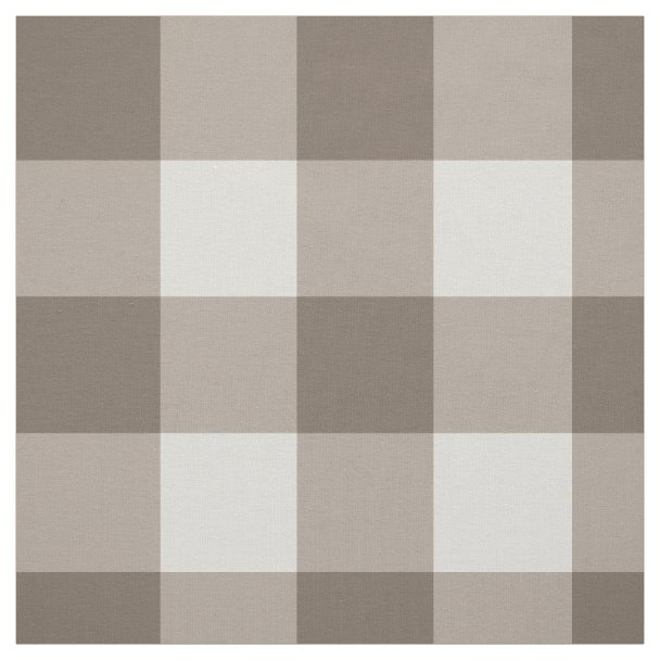 Gingham Plaid Cream Beige Checkered Pattern Fabric | Zazzle