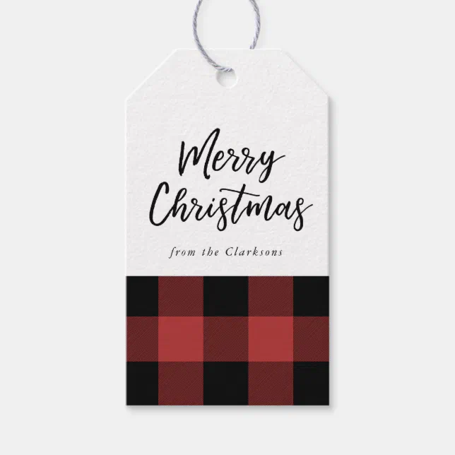 Buffalo Check Christmas Gift Tag | Zazzle