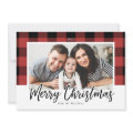 Buffalo Check Christmas Photo Card | Zazzle