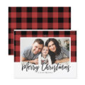 Buffalo Check Christmas Photo Card | Zazzle
