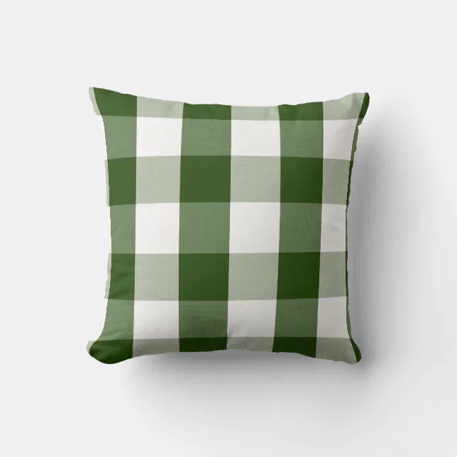 Buffalo Check - green white Throw Pillow | Zazzle