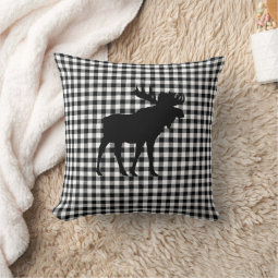 Buffalo Check Moose Wilderness Cabin Throw Pillow | Zazzle