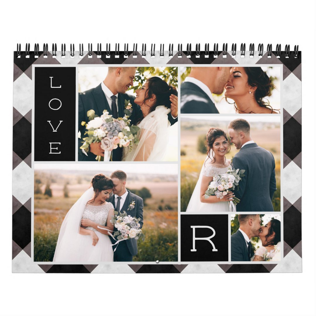 Buffalo Check Newlyweds First Year Wedding Photos Calendar | Zazzle