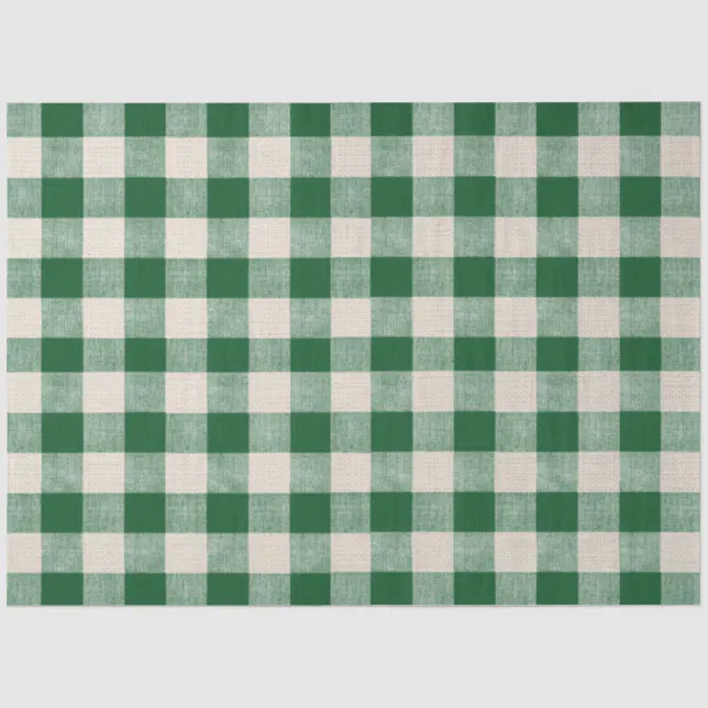 Buffalo Check Nuetral & Green Decoupage Paper | Zazzle