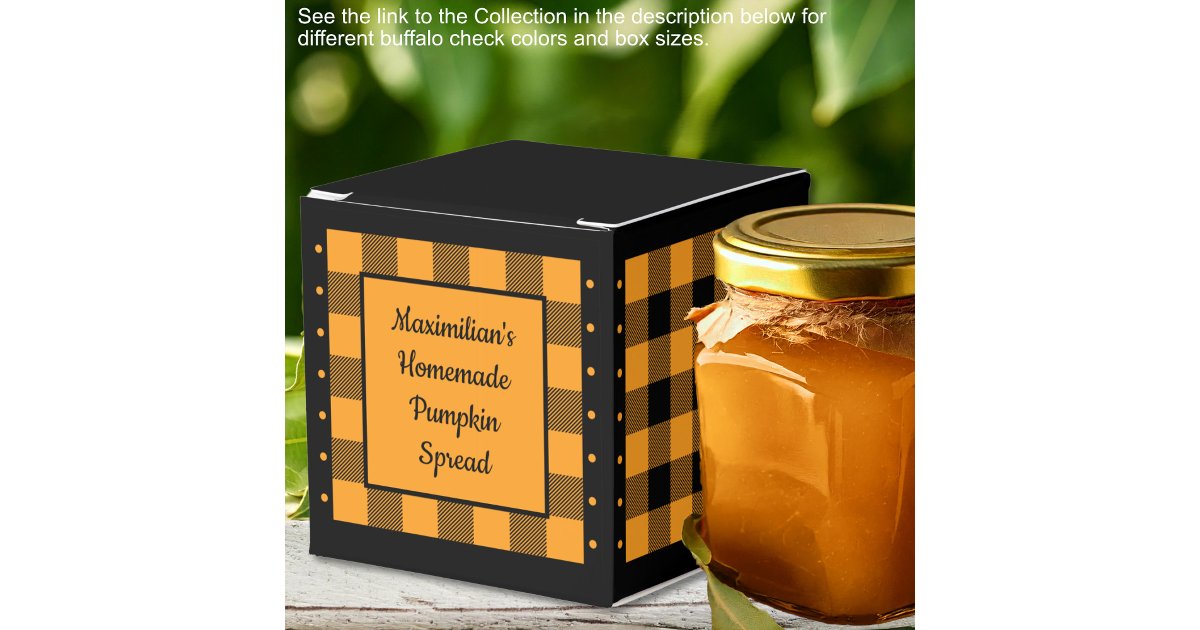 Buffalo Check - Orange and Black - Classic Favor Boxes | Zazzle