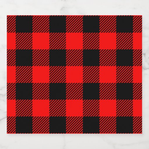 Buffalo Check Red and Black Lumberjack Plaid Decor Beer Bottle Label ...