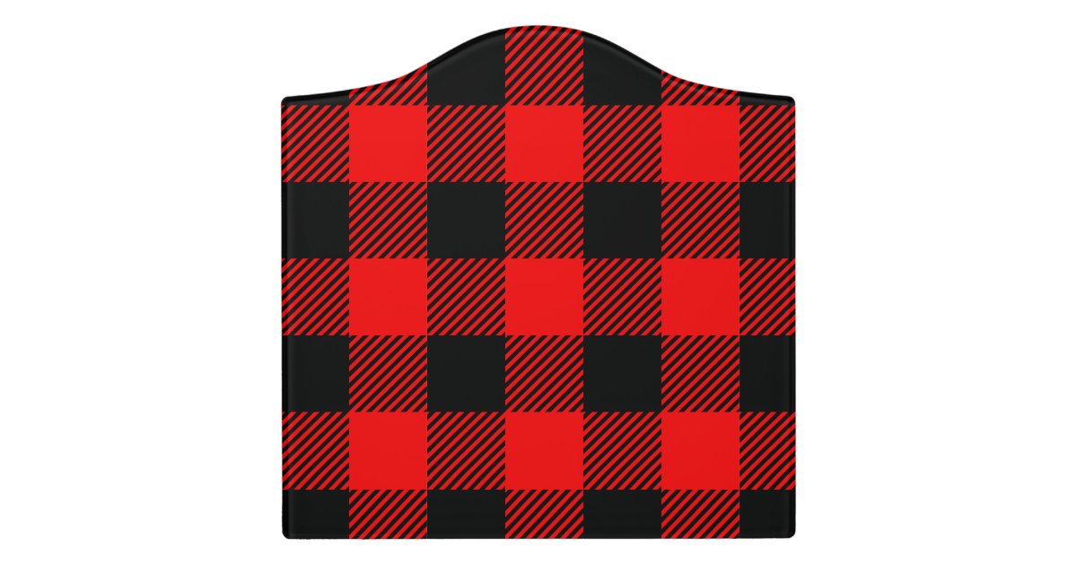 Buffalo Check Red and Black Lumberjack Plaid Decor Door Sign | Zazzle