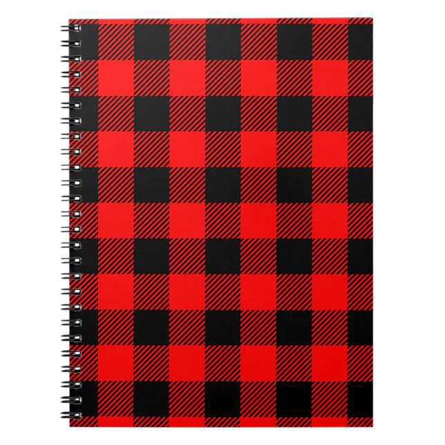 Buffalo Check Red and Black Lumberjack Plaid Decor Notebook | Zazzle