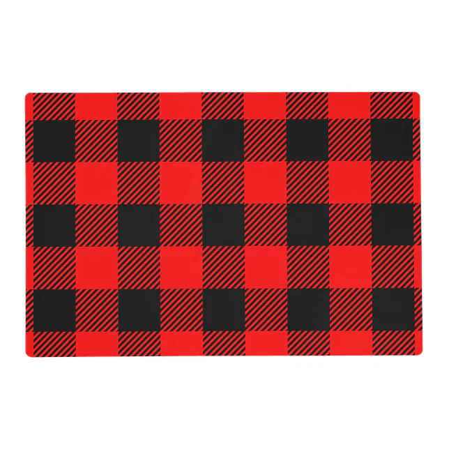 Buffalo Check Red and Black Lumberjack Plaid Decor Placemat | Zazzle