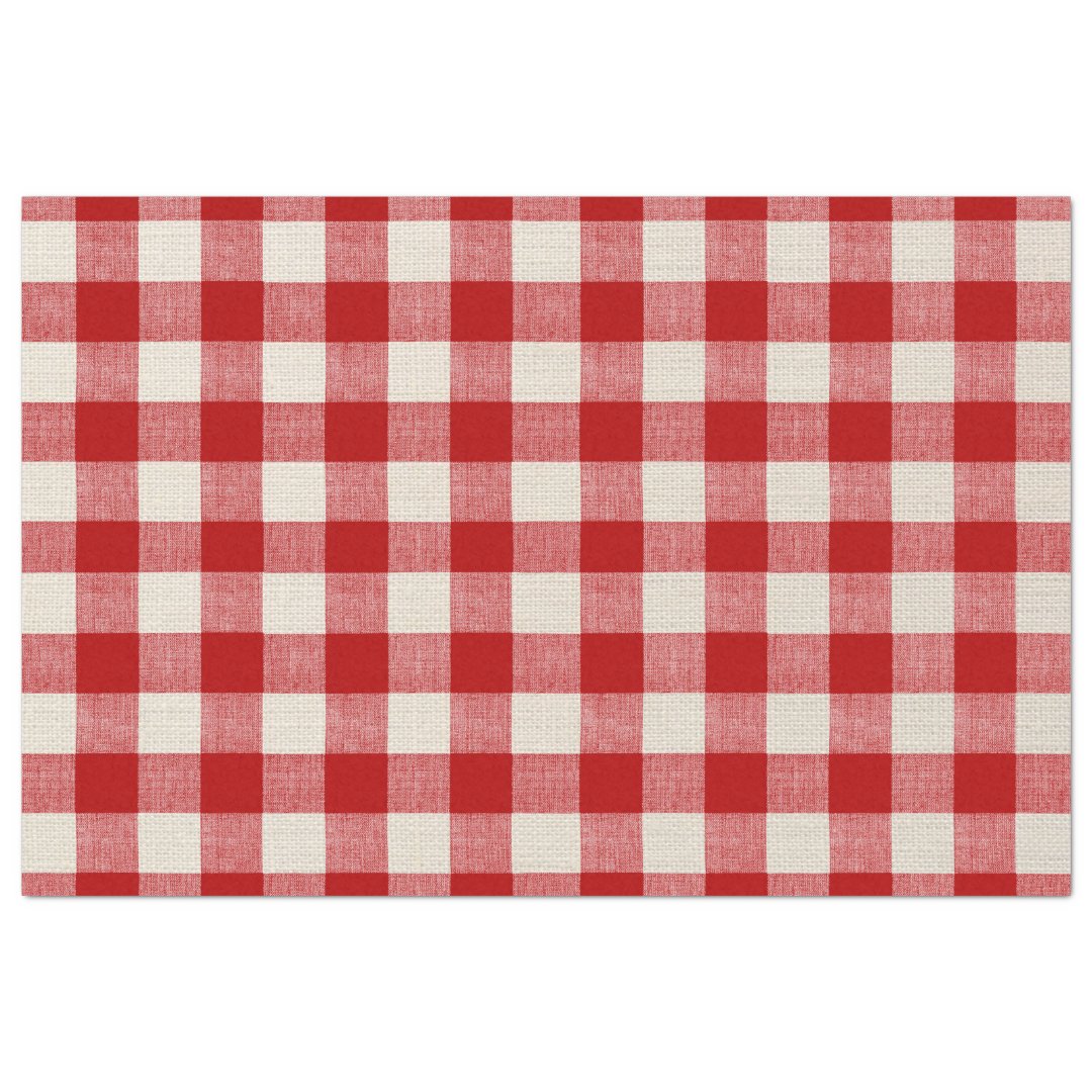 Buffalo Check Red Decoupage Paper | Zazzle