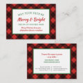 Buffalo Check Rustic Christmas Coupon Skincare Business Card | Zazzle