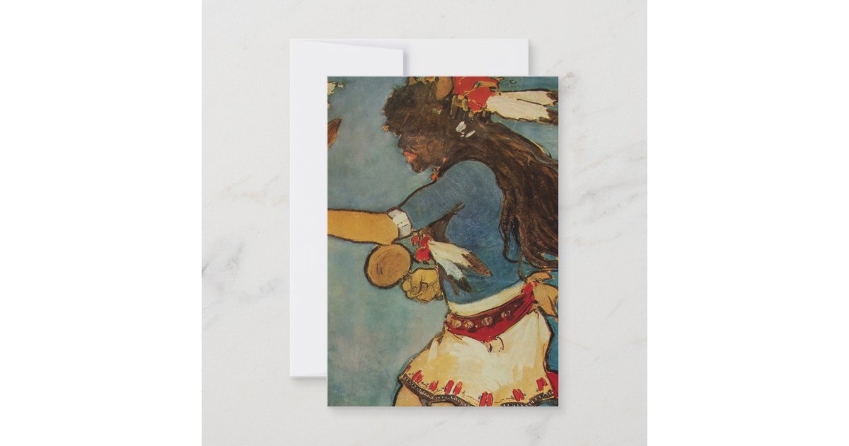 “Buffalo Dancer” Western Art by Gerald Cassidy Thank You Card | Zazzle
