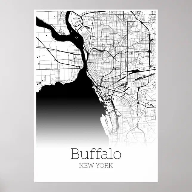 Buffalo Map - New York - City Map Poster | Zazzle