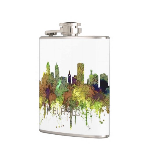 Buffalo New York Skyline SG - Safari Buff Flask | Zazzle