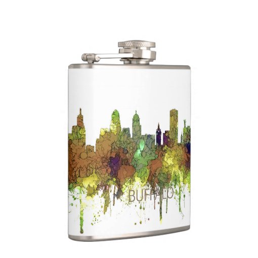 Buffalo New York Skyline SG - Safari Buff Flask | Zazzle