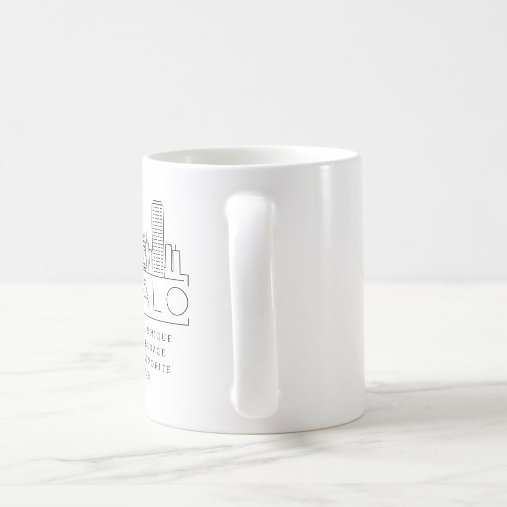Buffalo, New York Stylized Skyline Custom Slogan Coffee Mug
