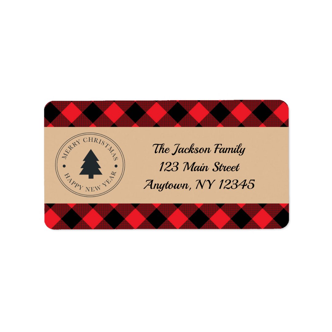 Buffalo Plaid Address Labels | Zazzle