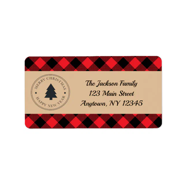 Buffalo Plaid Address Labels | Zazzle